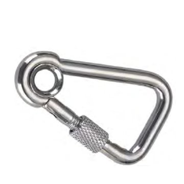 Oblique Angle Snap Hook with Eyelet and Screw | Triple-Lock Rope Connector